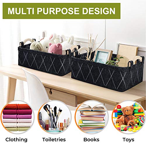 Storage Baskets Bin Narrow Long Basket for Closet Decorative Cube Nursery Container for Toys Towels Tissues Toiletry Caddy Car Organizer