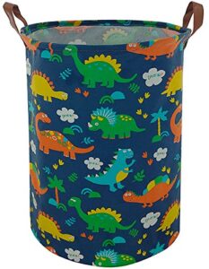 asketam baby laundry basket,kids laundry hamper,dirty clothes fabric hamper storage bin,toy organizer for kids nursery decor bedroom clothes toy basket gift basket (colorful dinosaur)