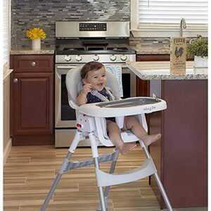 Dream On Me Portable 2-in-1 Tabletalk High Chair, Convertible Compact High Chair, Light Weight Portable Highchair, Grey