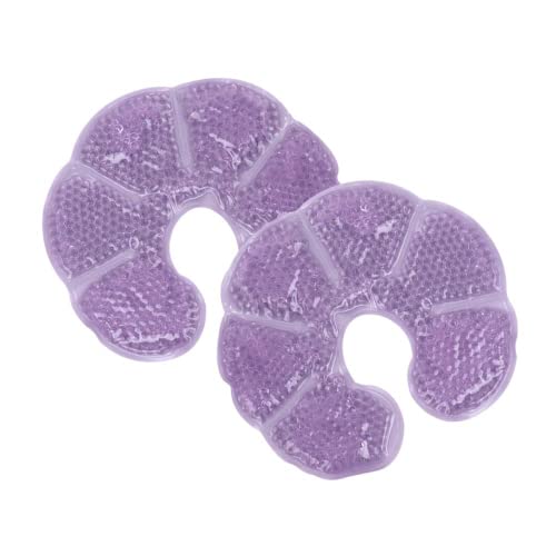 NEWGO Breast Ice Pack 2 Pack Gel Ice Pack for Breast Surgery, Reusable Nursing Ice Pack Hot or Cold Therapy Breast Pad for Breastfeeding, Engorgement Relief (Purple)