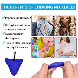 Shark Tooth Chew Necklace, Sensory Chew Necklace Bundle for Kids with Chewing, Teething, ADHD, Autism, Biting Needs, Oral Motor Chewy Teether, Made from Food Grade Silicone Safety, for Boys&Girls