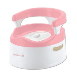 child potty training chair for girls (pink), handles & splash guard - comfortable seat for toddler - jool baby