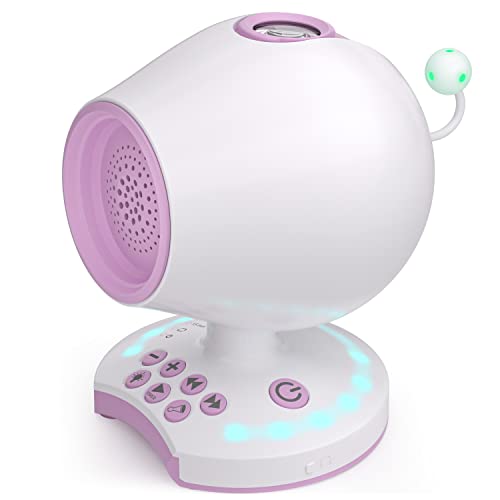 White Noise Machine for Baby, 20 Soothing Sounds Lullaby Sound Machine with Night Light, Projector, Volume Control, Auto-Off Timer, Noise Canceling for Sleep Aid, Nursery, Registry Gift for Kids