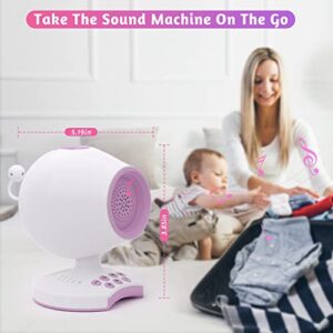 White Noise Machine for Baby, 20 Soothing Sounds Lullaby Sound Machine with Night Light, Projector, Volume Control, Auto-Off Timer, Noise Canceling for Sleep Aid, Nursery, Registry Gift for Kids