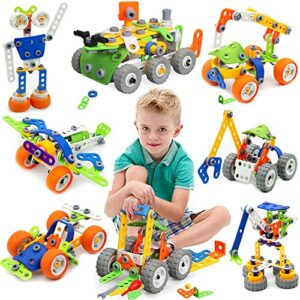 moontoy 175 pieces building blocks stem toys for 4 5 6 7 8+ year old boys erector sets kits building toys for kids age 4-8 6-8 5-7 8-10 creative learning game engineering stem projects activities gift