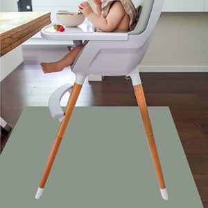 Splat Mat for Under High Chair/Arts/Crafts by CLCROBD, 51" Baby Anti-Slip Food Splash and Spill Mat for Eating Mess, Waterproof Floor Protector and Table Cloth (Gray)