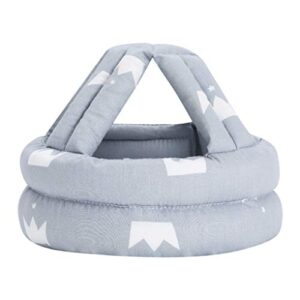 Cute Baby Safety Helmet Toddler Head Protection Adjustable Baby Bumper Hat Head Cushion Helmet Bumper Bonnet Gray