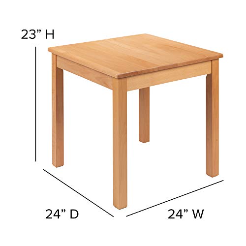 Flash Furniture Kyndl Kids Natural Solid Wood Table and Chair Set for Classroom, Playroom, Kitchen