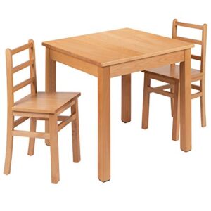 Flash Furniture Kyndl Kids Natural Solid Wood Table and Chair Set for Classroom, Playroom, Kitchen