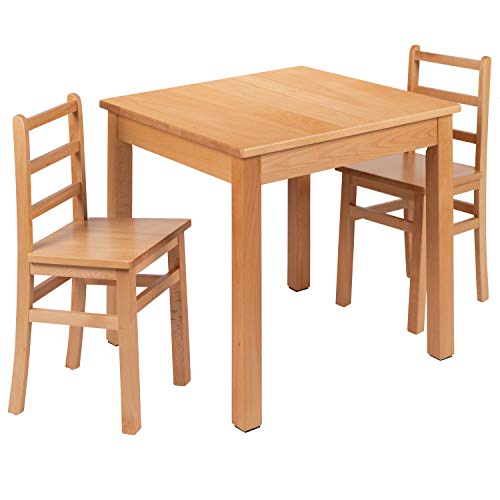 Flash Furniture Kyndl Kids Natural Solid Wood Table and Chair Set for Classroom, Playroom, Kitchen