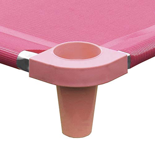 Acrimet Premium Stackable Nap Cot (Stainless Steel Tubes) (Pink Cot - Pink Feet) (1 Unit)