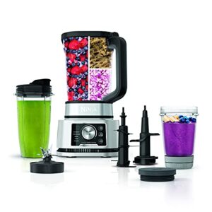 ninja ss351 foodi power blender & processor system 1400 wp smoothie bowl maker & nutrient extractor* 6 functions for bowls, spreads, dough & more, smarttorque, 72-oz.** pitcher & to-go cups, silver