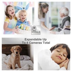 Axvue Video Baby Monitor, Comfortable Slim Design Handheld Enclosure, 4.3" Screen Monitor & 2 Camera, Range up to 1000ft, 12 Hour Battery Life, 2-Way Talk, Night Vision, Temperature Monitor, No WiFi.