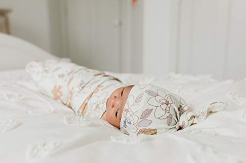 Large Premium Knit Baby Swaddle Receiving Blanket"Ferra" by Copper Pearl