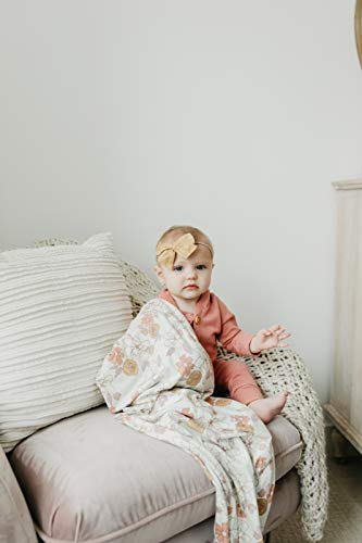 Large Premium Knit Baby Swaddle Receiving Blanket"Ferra" by Copper Pearl