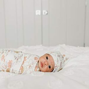 Large Premium Knit Baby Swaddle Receiving Blanket"Ferra" by Copper Pearl