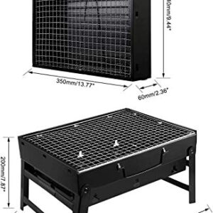 DAKEUS Charcoal Grill Barbecue Portable BBQ - Stainless Steel Folding Grill Tabletop Outdoor Smoker BBQ for Picnic Garden Terrace Camping Travel