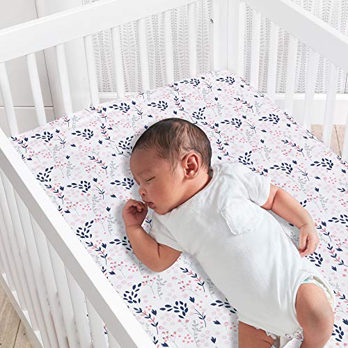 Lambs & Ivy Forever Friends 4-Piece Nursery Crib Baby Bedding Set - Blue, Pink