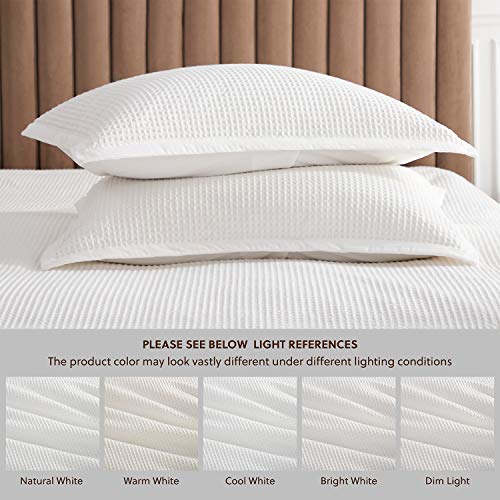 Bedsure Cotton Duvet Cover King - 100% Cotton Waffle Weave Coconut White Duvet Cover King Size, Soft and Breathable King Duvet Cover Set for All Season (King, 104"x90")