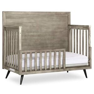 Evolur Stilnovo Mid Century Convertible Crib Toddler Guard Rail I Full Assembly I Lasting Quality, Windsor Oak Grey