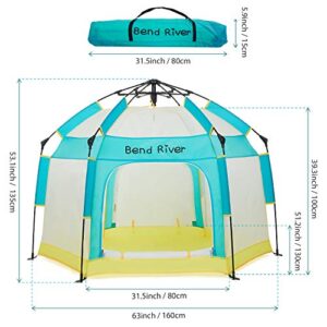 Bend River Baby Playpen with Canopy, Portable Baby Beach Tent, Toddler Play Yard Indoor and Outdoor, Foldable Mosquito Net for Infant