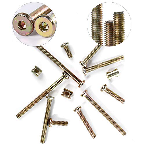 Crib Screws and Bolts Crib Parts Replacements for Baby Bed Cot Bunk Furniture M6 Barrel Nuts Crib Bolts 25mm