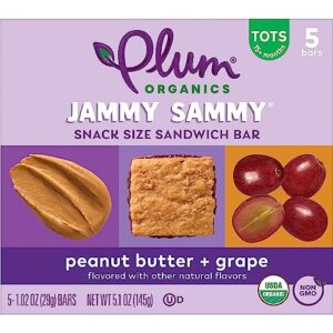 Plum Organics Sandwich Bars | Jammy Sammy | Variety Pack | 6 Count | Organic Snack for Kids, Toddlers | New Look, Packaging May Vary