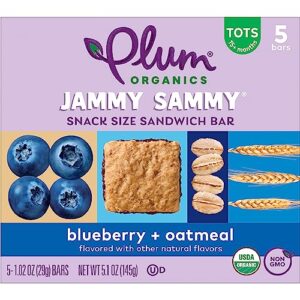 Plum Organics Sandwich Bars | Jammy Sammy | Variety Pack | 6 Count | Organic Snack for Kids, Toddlers | New Look, Packaging May Vary