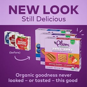 Plum Organics Sandwich Bars | Jammy Sammy | Variety Pack | 6 Count | Organic Snack for Kids, Toddlers | New Look, Packaging May Vary