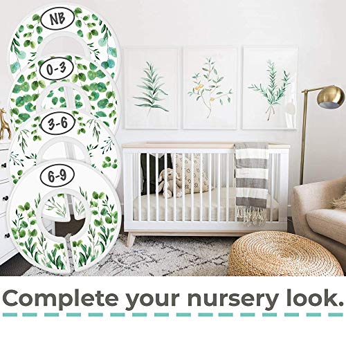 Baby Closet Size Dividers - 7X Botanical Nursery Closet Dividers for Baby Clothes - Eucalyptus Vines Leaf Plant Greenery Nursery Decor - Baby Closet Dividers for Boy or Girl - [Botanical]