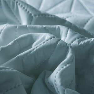 Whale Flotilla 3-Piece Queen Size Quilt Set/Bedspreads/Coverlets for All Season, Star Pattern Bedding Set with 2 Pillow Shams, Soft and Lightweight, Aqua Blue