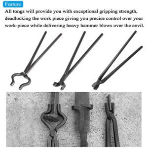 Knife Making Tongs Set Forging Blade Knife Tongs Tools Assembled Knife Making Blacksmith Bladesmith Anvil Forge (3-Pack)