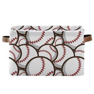 rectangular storage bin baseball sport basket with handles - nursery storage, laundry hamper, book bag, gift baskets