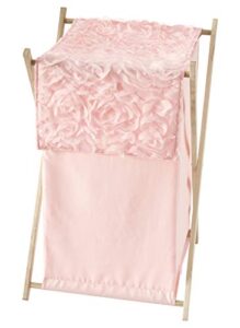 sweet jojo designs pink floral rose baby kid clothes laundry hamper - solid light blush flower luxurious elegant princess vintage boho shabby chic luxury glam high end roses