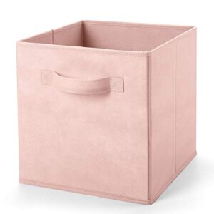 MaidMAX Fabric Storage Bins, Cloth Cube Storage Bins for Home Bedroom Closet Drawers Organizer, Foldable, Pink, 10.5×11 inches, Set of 6