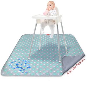 splat mat for under high chair mat, mealtime baby splat mat for art/crafts/playtime, anti slip waterproof splash mat, machine washable portable picnic floor mat baby feeding table cloth, 42x46 inch