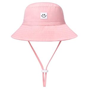 baby sun hat smile face toddler upf 50+ sun protective bucket hat nice beach hat for baby girl boy adjustable cap pink