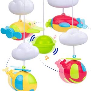 UNIH Baby Crib Mobile with Lights and Music, Moon and Stars Projection for Infants