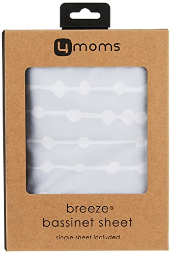 4moms breeze Bassinet Sheets, For Baby Bassinets and Furniture, Machine Washable, Soft, Plush, Waterproof Fabric, Grey Beads