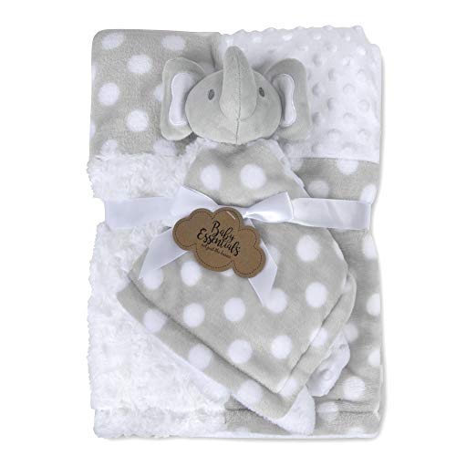 Baby Blanket with Matching Stuffed Animal Lovey for Baby Boys and Girls Baby Stuffed Animal with Blanket (Grey Elephant Set)