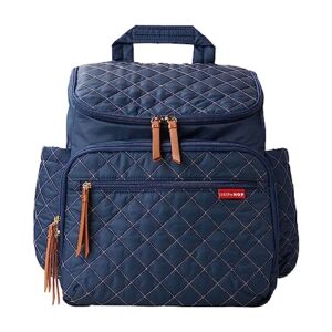 skip hop diaper bag backpack: forma, multi-function baby travel bag with changing pad & stroller attachment, navy