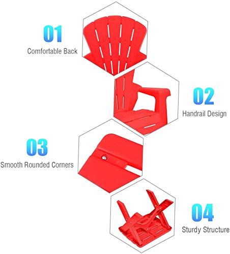 HAPPYGRILL Toddler Table Chairs Set Children Plastic Furniture Set Chair Table for Patio Garden