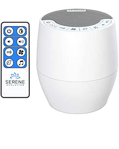 Serene Evolution White Noise Machine for Adults Sleeping & Baby - White Noise Machine for Office Privacy & Noise Canceling - Ocean Sound Machine for Sleeping - Includes Fan, Ocean, Rain, Nature Sounds