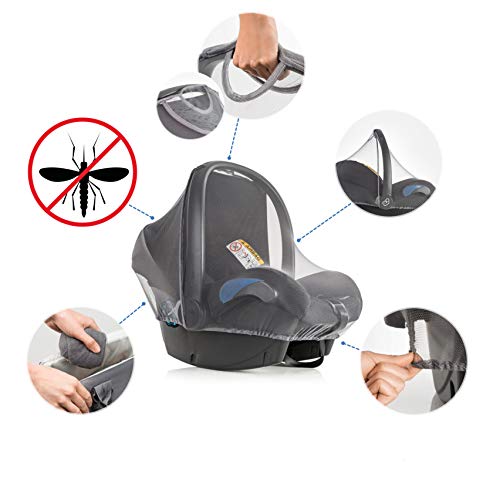 Inlesioo Mosquito Net for Baby Car Seats – Infant Car Seat Insect Mesh Net - Universal Fit, Premium Quality: Machine Washable - Gray