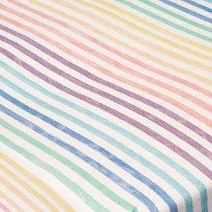 HonestBaby Organic Cotton Fitted Crib Sheet, Rainbow Stripe, One Size