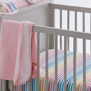 HonestBaby Organic Cotton Fitted Crib Sheet, Rainbow Stripe, One Size