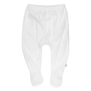 HonestBaby unisex baby 3-pack Organic Cotton Footed Harem Pants, Bright White, Newborn US