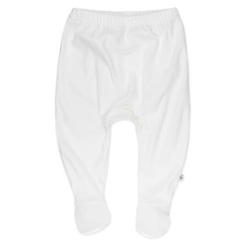 HonestBaby unisex baby 3-pack Organic Cotton Footed Harem Pants, Bright White, Newborn US