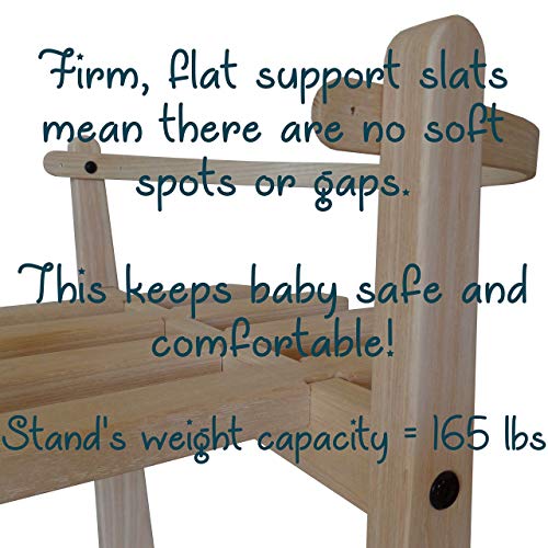 2 in 1 Natural Rocking Stand for Tadpoles Moses Baskets - with Brakes (Read All Product Details)