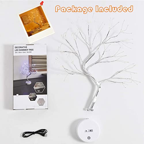 20" Desktop Bonsai Tree Light DIY Artificial Tree 108 Lighting for Indoor Wedding Gifts with Battery and USB Power